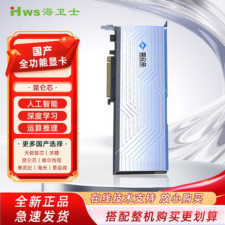 海卫士昆仑芯R200-8F/P800/RG800/R200全高AI训练卡国产显卡国产化显卡信创显卡推理专业独立GPU显卡 昆仑芯R200-8F ...