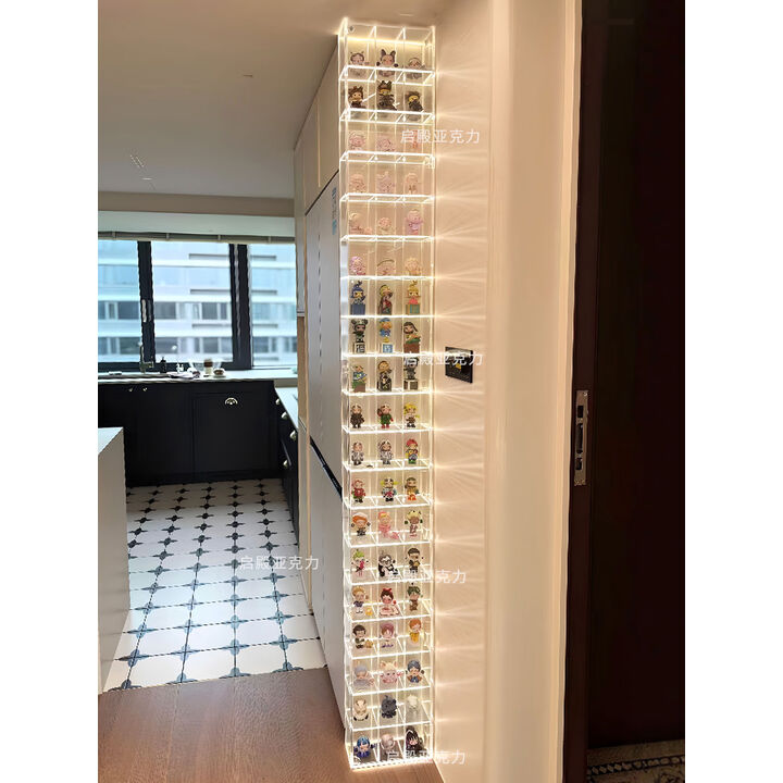 三栖虎墙亚克力带灯展示柜隔断模型盲盒置物架定制透明大型靠墙 定制咨询客服【图片 价格 品牌 报价】-京东