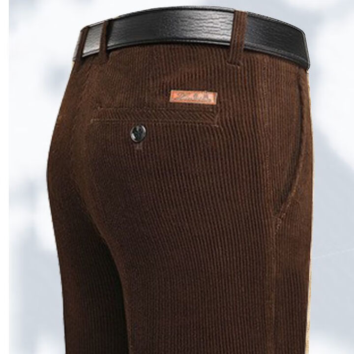 秋冬新款纯棉灯芯绒男士休闲裤中老年人加厚直筒休闲裤 咖啡色 38 推荐175-185斤【图片 价格 品牌 报价】-京东