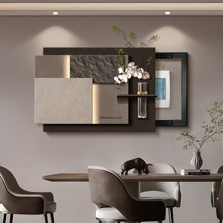 何佳功现代轻奢电表箱装饰画2025新款抽象配电箱电闸遮挡挂画弱电箱壁画 空间韵律 A款 A【左推拉】双层砂岩工艺+水培玻【图片 价格 品牌 ...