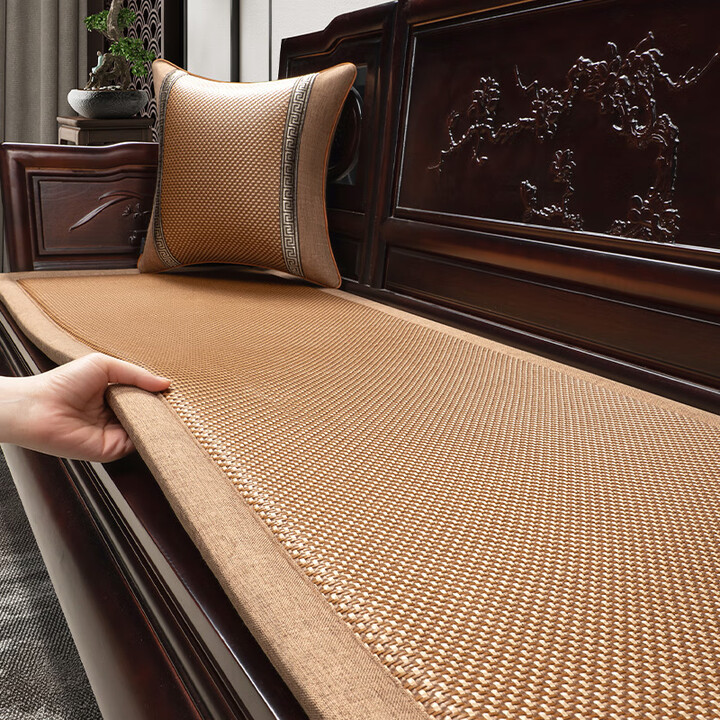 【mling坐垫】mling沙发凉席坐垫 斜纹-金色-2cm厚度【50D海绵垫】50*180cm【行情 报价 价格 评测】-京东
