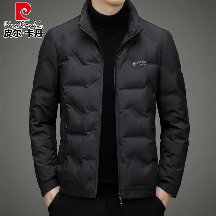 皮尔卡丹（pierre cardin）高端品牌轻薄羽绒服男士短款立领保暖外套冬季中年爸爸休闲男装潮 黑色 L 175【图片 价格 品牌 报价】-京东