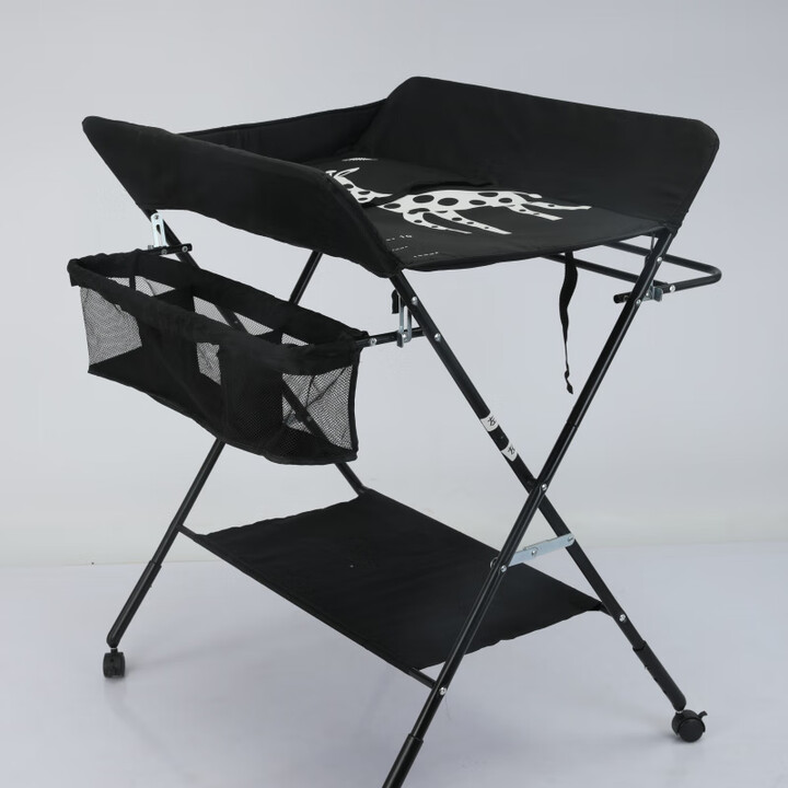 尿布台婴儿床多功能护理台可折叠便携式二合一升降按摩宝宝洗澡台 经典黑(可折叠)高低调节置物兜晾衣架 升降版+晾衣架+置物兜+高低调节【图片 ...