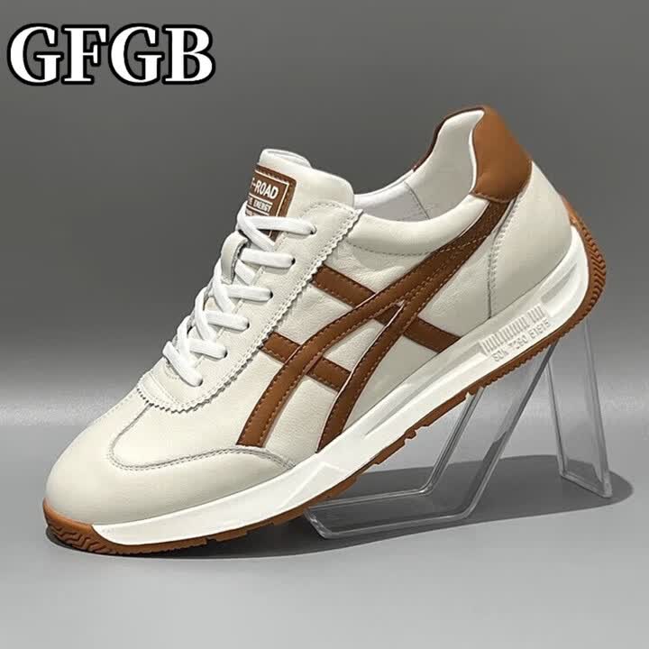 GFGB品牌轻奢男鞋2025新款皮面百搭阿甘鞋软底防滑休闲鞋子男运动鞋 白黄 【品质高端男鞋】 42 【皮鞋码】【图片 价格 品牌 报价】-京东