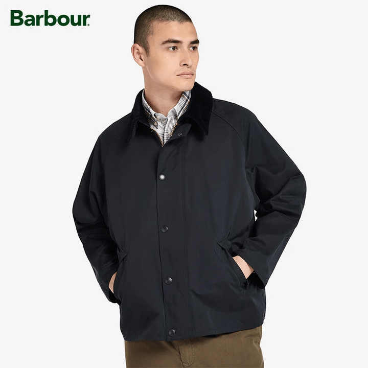 Barbour OS Transporter男女同款宽松无蜡夹克 深蓝色 -xx66 L (40) 体重约140-160斤-宽松版型【图片 ...