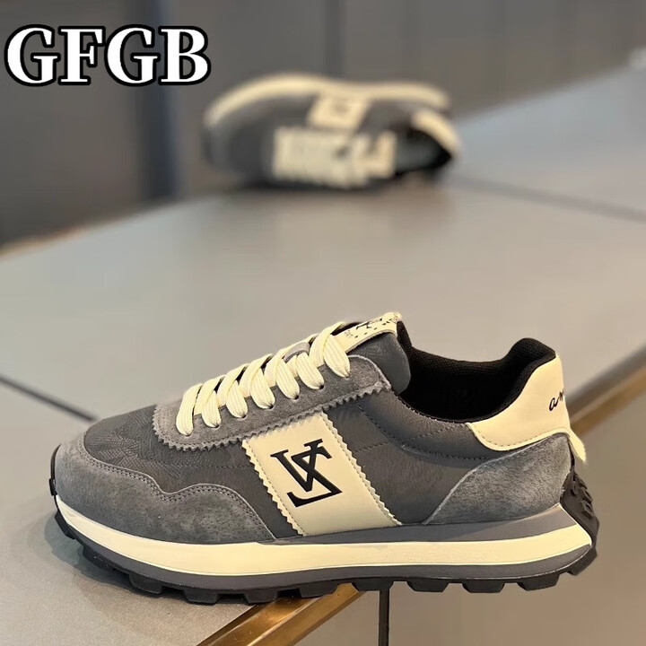 GFGB品牌轻奢老爹鞋男鞋2025新款秋冬季皮面运动鞋男厚底休闲鞋子男 灰色-高端男鞋 40-皮鞋码,偏大【图片 价格 品牌 报价】-京东