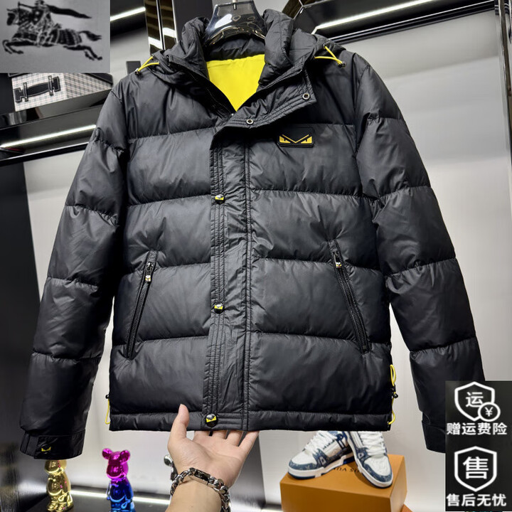 B PRORSUM巴宝莉小怪兽男羽绒服2025新款短款加厚保暖 黑色 5XL【图片 价格 品牌 报价】-京东