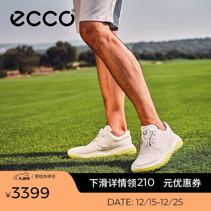 爱步（ECCO）高尔夫球鞋男 Golf鞋子男耐磨运动鞋休闲鞋 高尔夫超轻132274 HL 白色13227401007 39【图片 价格 品牌 ...
