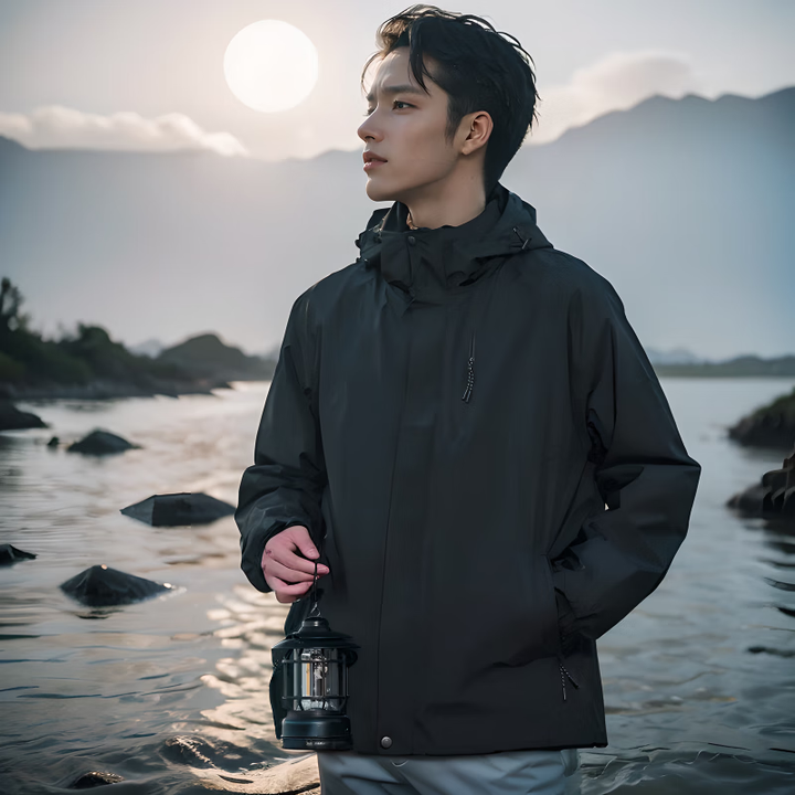 Fila斐家台州三门冲锋衣三合一男女款防水防风外套可拆卸2025款秋冬季 黑色_【男】【银狐绒内胆】 S【图片 价格 品牌 报价】-京东