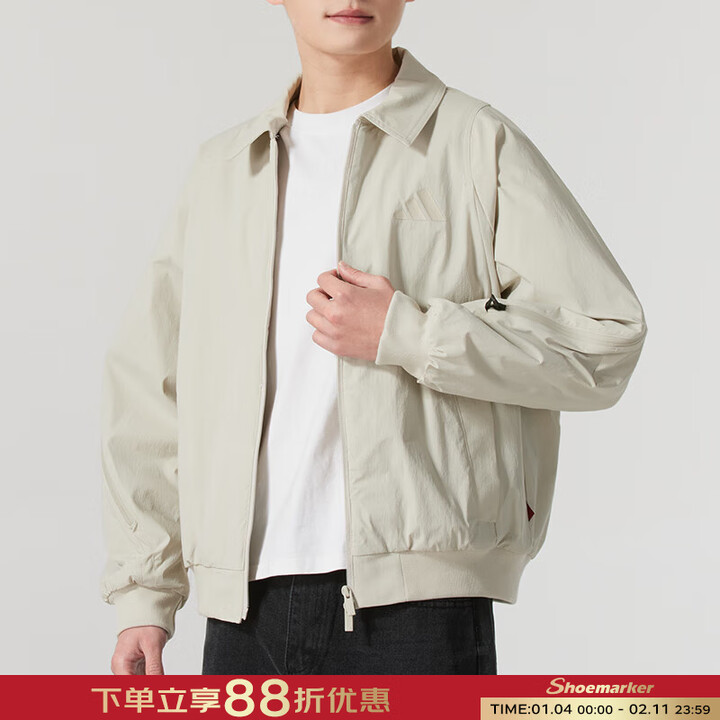 阿迪达斯（adidas）外套男装2025冬季新款户外运动服防风衣休闲翻领梭织夹克 JZ4194 XL【图片 价格 品牌 报价】-京东