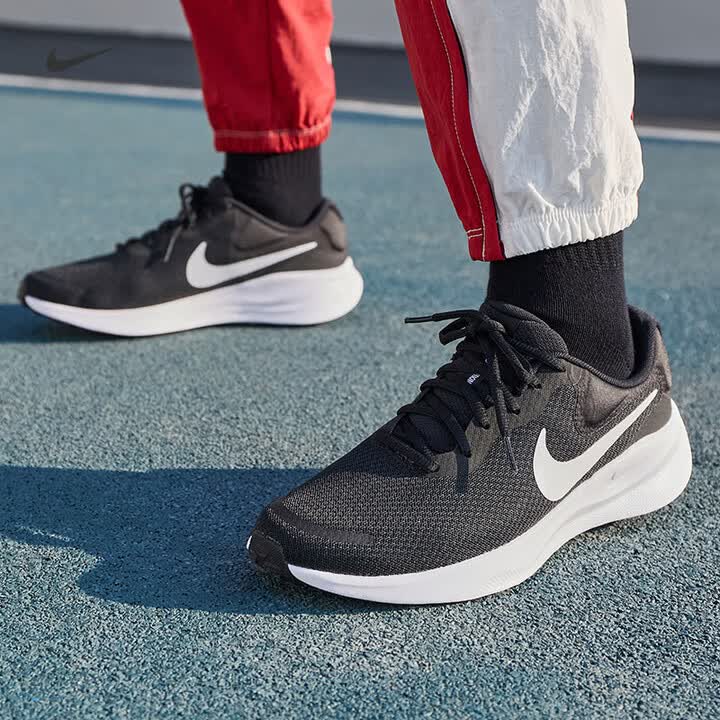 耐克男子公路专业跑步鞋春季缓震运动NIKE REVOLUTION 7 FB2207 001黑/白色 42【图片 价格 品牌 报价】-京东