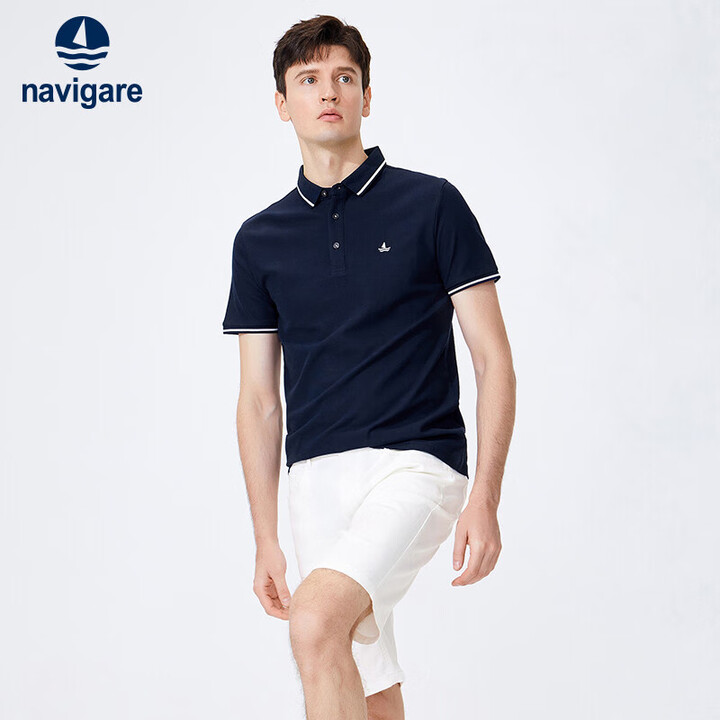 【Navigare112552901】Navigare意大利小帆船男士凉感短袖POLO衫上衣112552901 宝蓝 XL/52 【行情 报价 ...