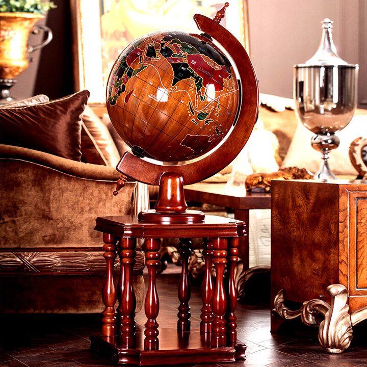 DOMIR 实木质大地球仪商务办公室工艺摆件落地校庆乔迁公司庆典礼物 直径60CM 高1.45米实木彩绘【图片 价格 品牌 报价】-京东